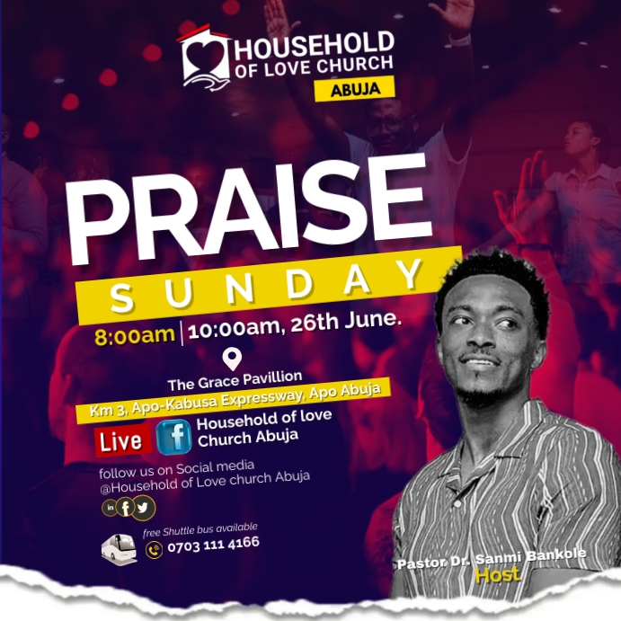 Praise Sunday Service flyer template 2022 (10 | PosterMyWall