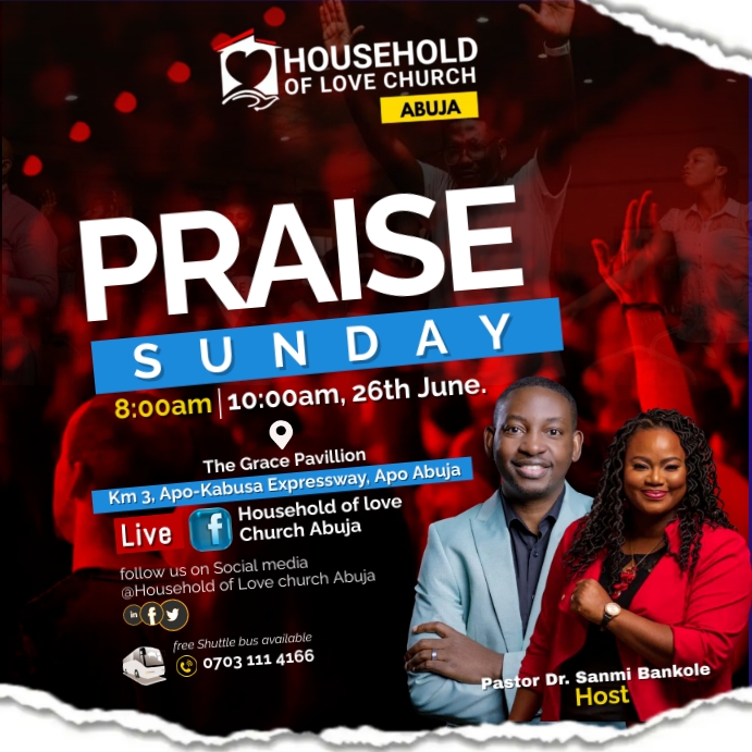 Praise Sunday Service flyer template 2022 (7) | PosterMyWall