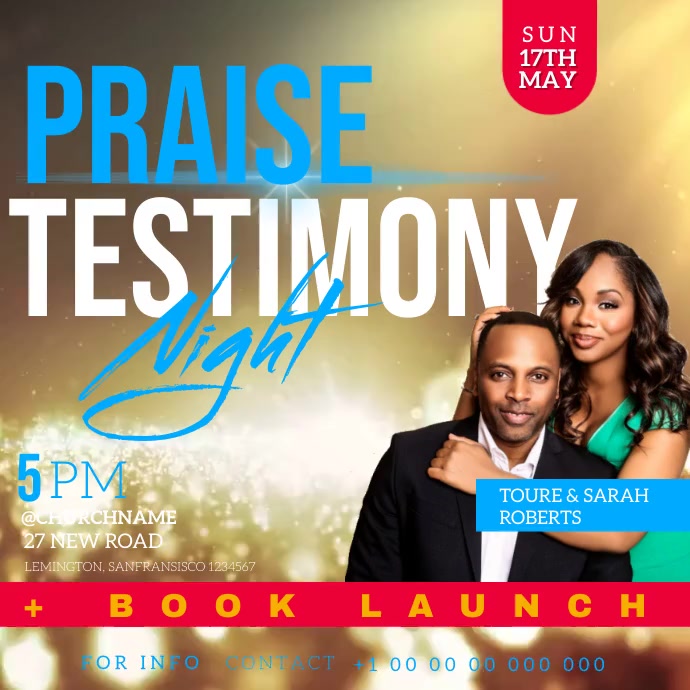 Praise Testimony church event flyer template | PosterMyWall