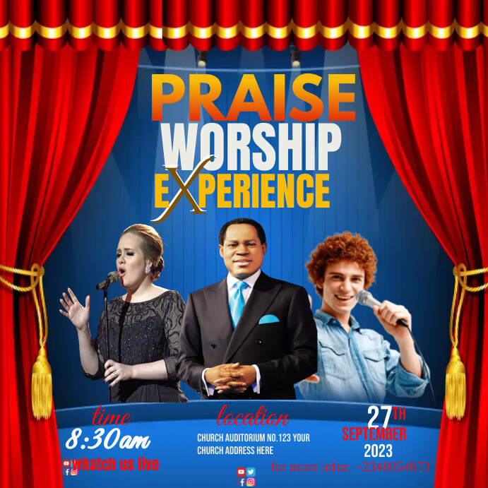 Plantilla de PRAISE/WARDSHIP FLYER TEMPLATE (6) | PosterMyWall