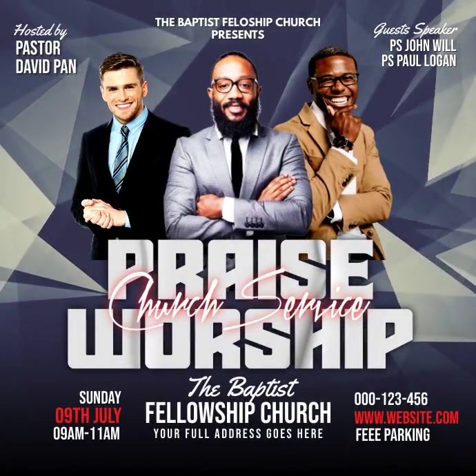 PRAISE WORSHIP CHURCH SERVICE Template | PosterMyWall