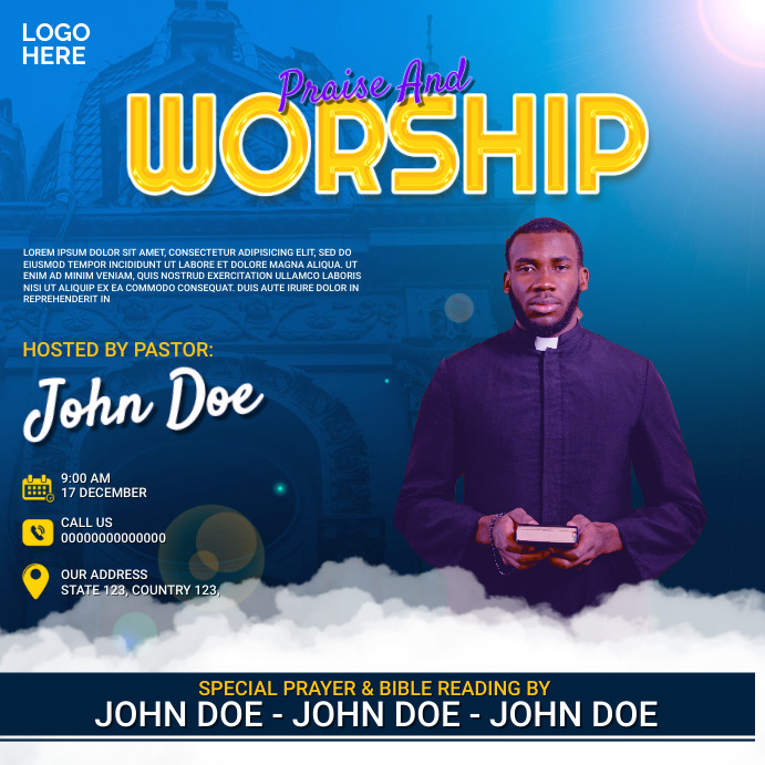 Plantilla de praise worship service flyer | PosterMyWall