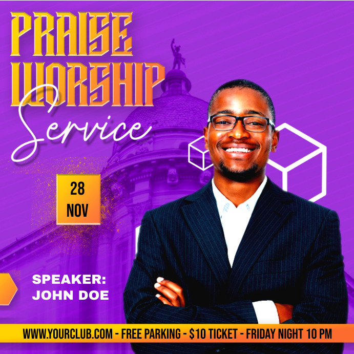 Plantilla de praise worship service flyer | PosterMyWall