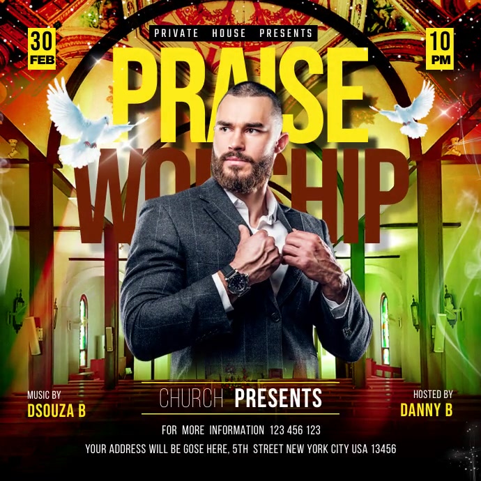 praise worship video flyer Template | PosterMyWall