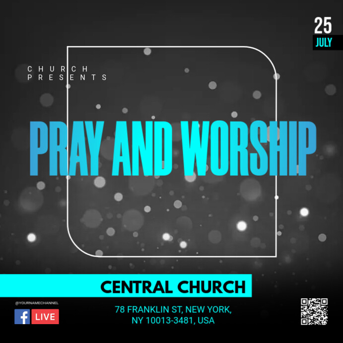 Plantilla de Pray and Worship template | PosterMyWall