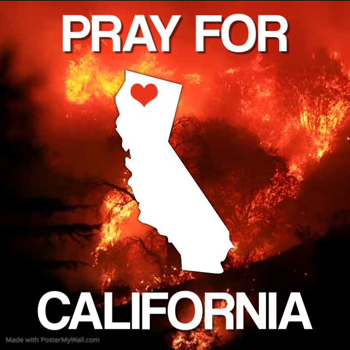 Pray For California Wildfire Instagram Post Template | PosterMyWall