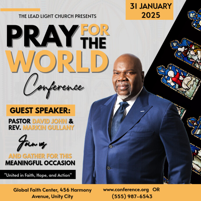 Copy of PRAY FOR THE WORLD CONFERENCE FLYER | PosterMyWall
