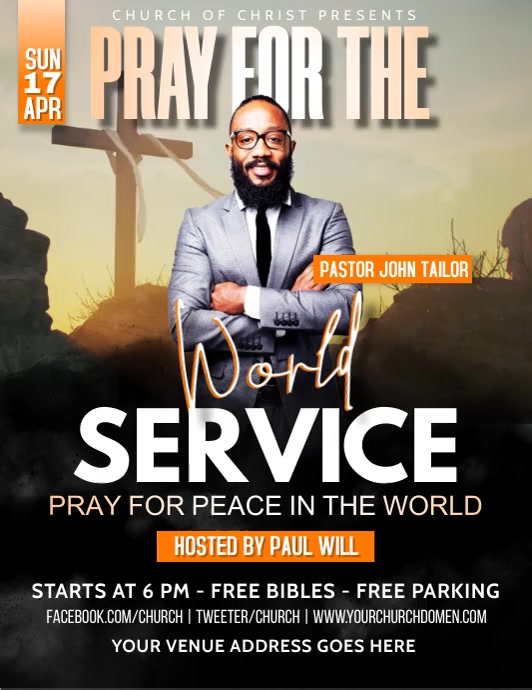 Copy of PRAY FOR THE WORLD SERVICE | PosterMyWall