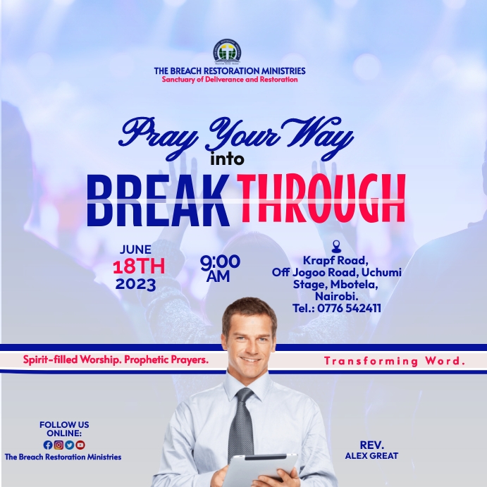 Plantilla de pray into breakthrough | PosterMyWall