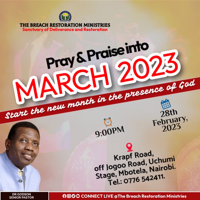 Plantilla de Orar en el Folleto de Marzo de 2023 | PosterMyWall