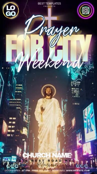 Pray Prayer For City Church Template | PosterMyWall