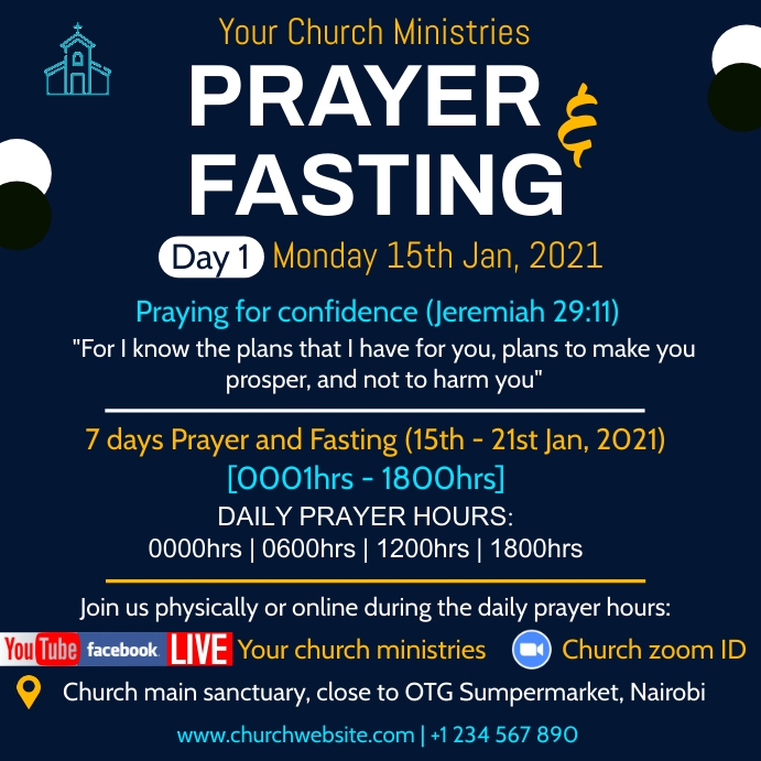 Plantilla de Prayer & Fasting | PosterMyWall
