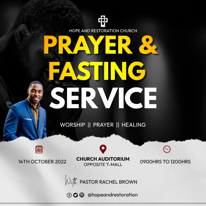 Prayer & fasting service Template | PosterMyWall