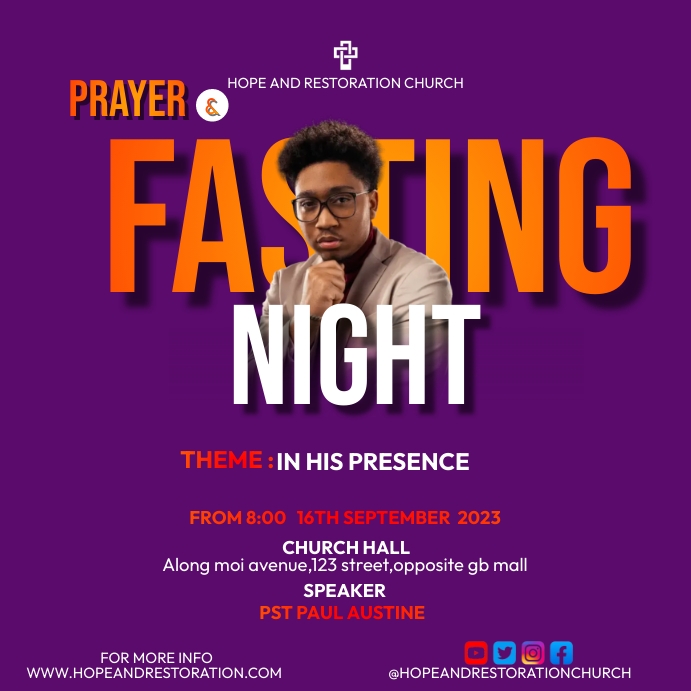 prayer & fasting service Template | PosterMyWall