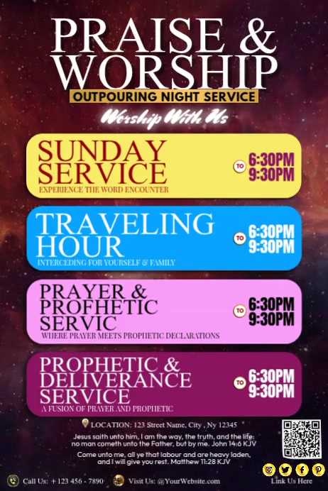 Plantilla de Prayer & Prophetic Service | PosterMyWall