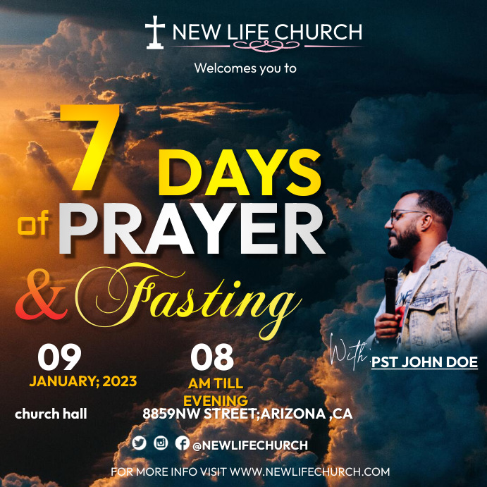 Prayer and fasting (1) Template | PosterMyWall