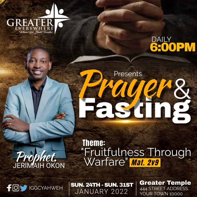 prayer and fasting 2022 (1) Templat | PosterMyWall