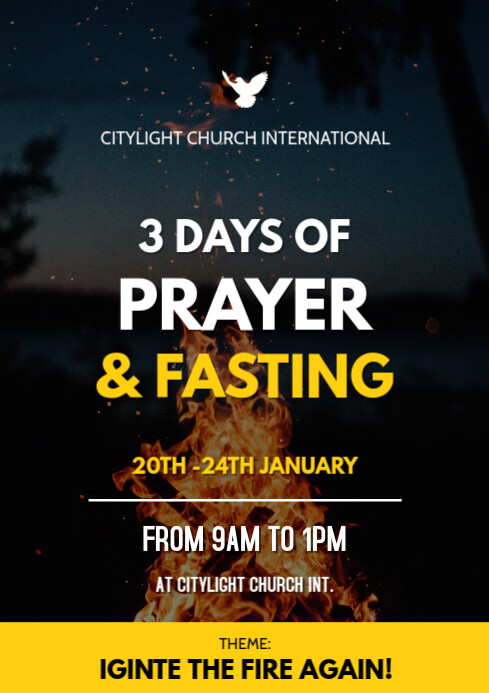 prayer and fasting church flyer Template | PosterMyWall