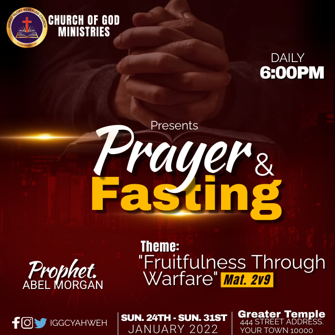 Prayer and fasting Template | PosterMyWall