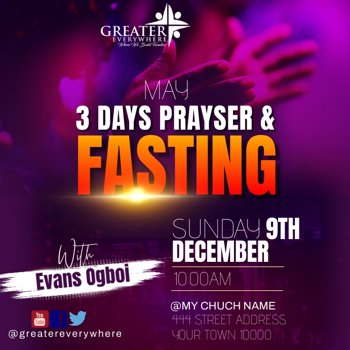 Prayer and fasting Template | PosterMyWall
