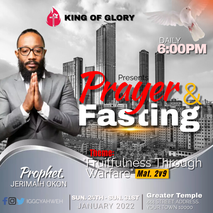 prayer and fasting Template | PosterMyWall