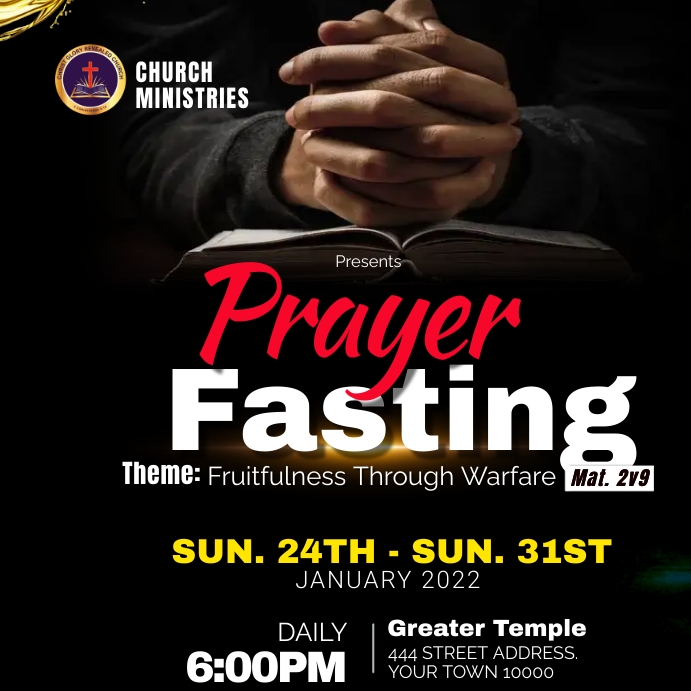 Prayer and fasting Template | PosterMyWall