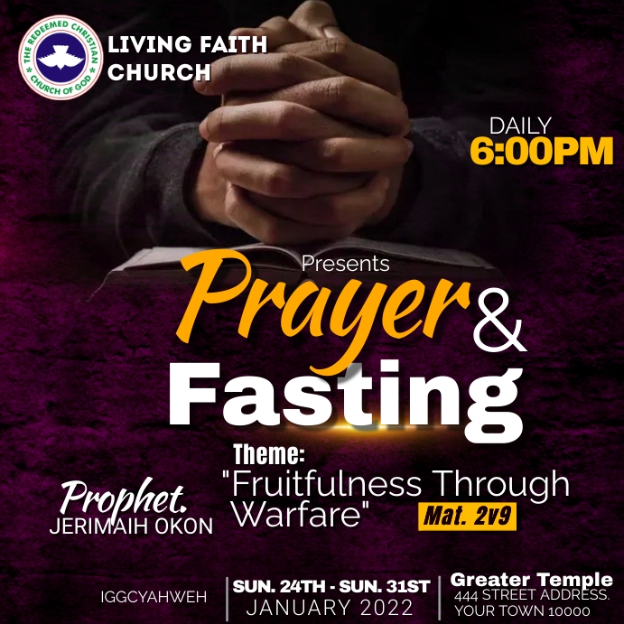 Prayer and fasting Template | PosterMyWall