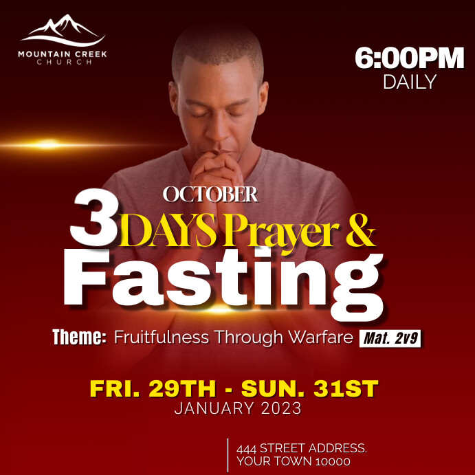 Prayer and fasting Template | PosterMyWall