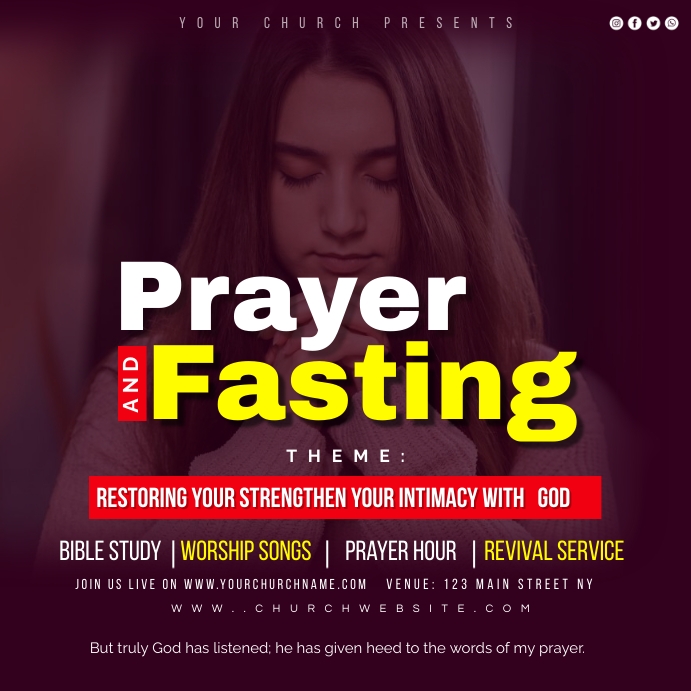 Prayer and Fasting Template | PosterMyWall