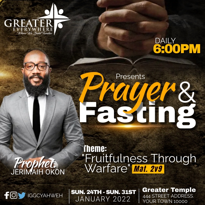 PRAYER AND FASTING Template | PosterMyWall
