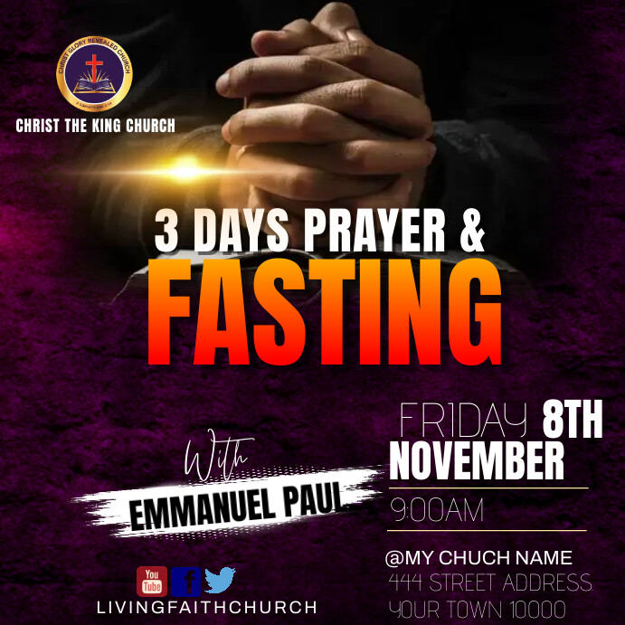 Prayer and fasting Template | PosterMyWall
