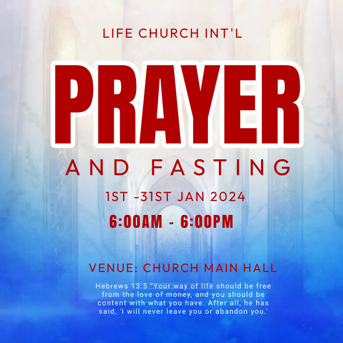 Plantilla de prayer and fasting | PosterMyWall