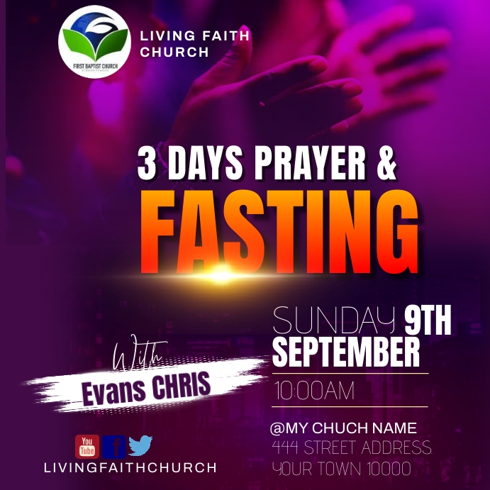 Prayer and fasting Template | PosterMyWall