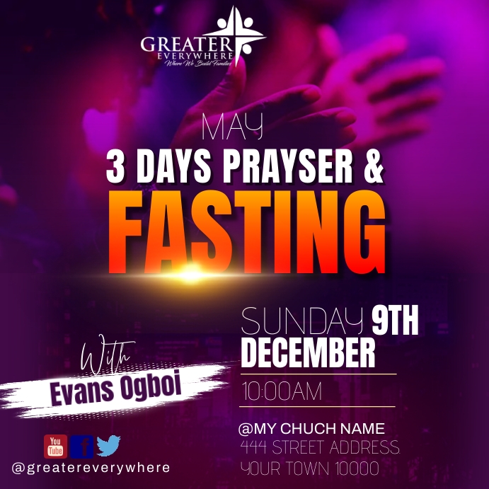Prayer and fasting Templat | PosterMyWall