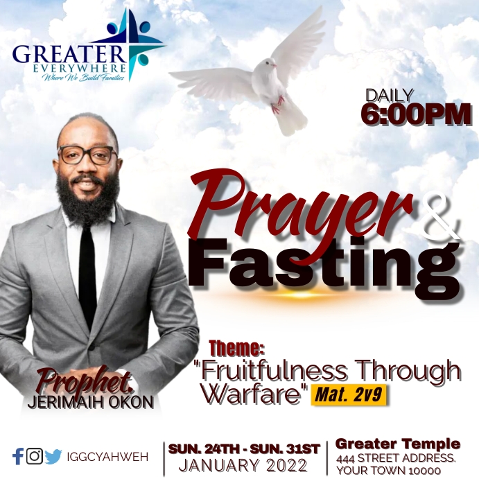 Copy of Prayer and fasting | PosterMyWall