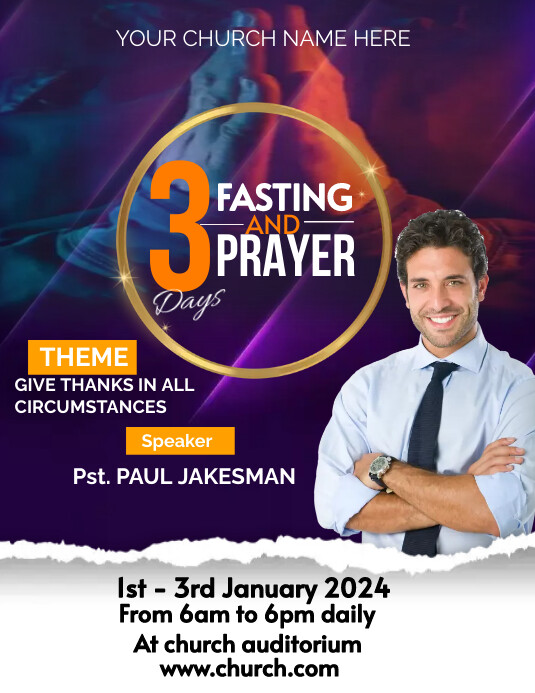 Modèle PRAYER AND FASTING | PosterMyWall