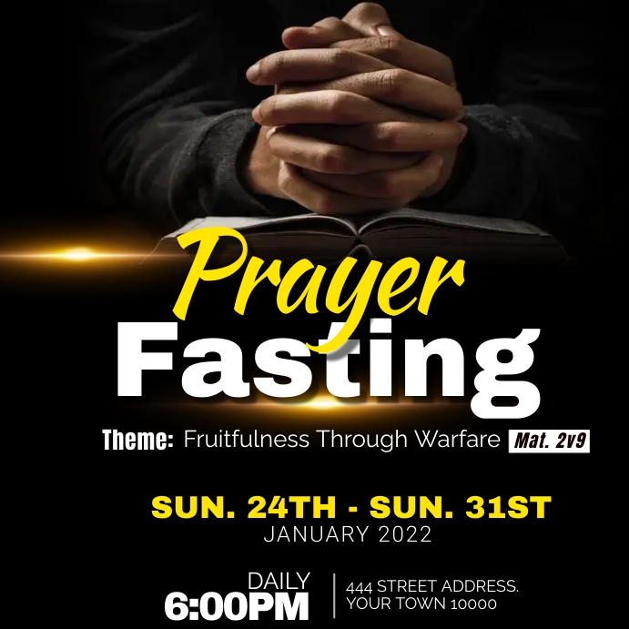 PRAYER AND FASTING Template | PosterMyWall