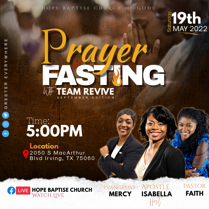 prayer and fasting Template | PosterMyWall