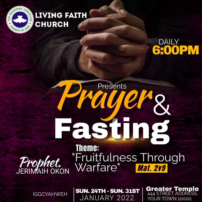 Prayer and fasting Template | PosterMyWall