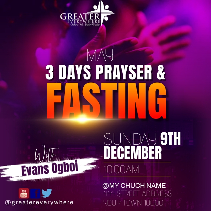 Prayer and fasting Template | PosterMyWall