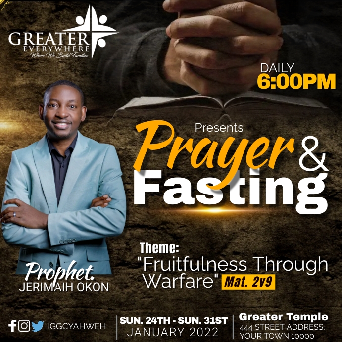 Prayer and fasting Template | PosterMyWall