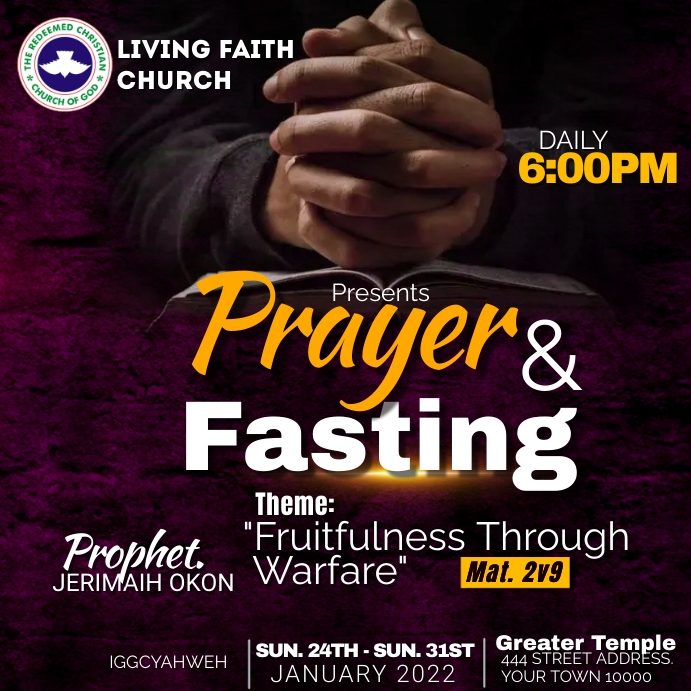 PRAYER AND FASTING Template | PosterMyWall