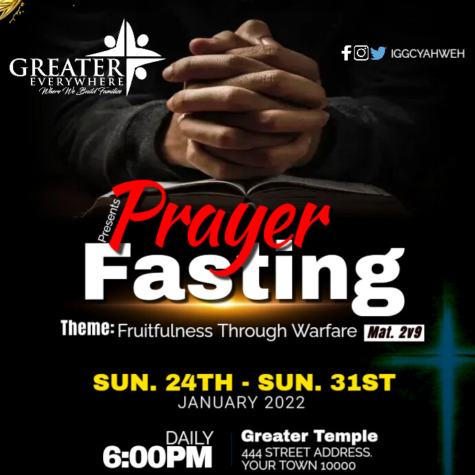 PRAYER AND FASTING Template | PosterMyWall