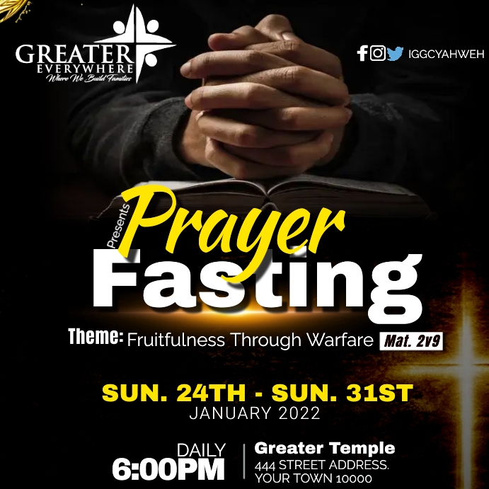 Prayer and fasting Template | PosterMyWall