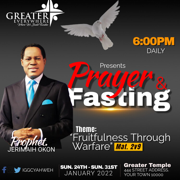 Copy of Prayer and fasting | PosterMyWall