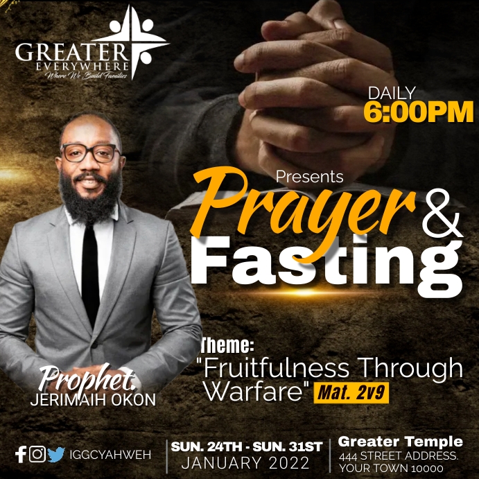 Prayer and fasting Template | PosterMyWall