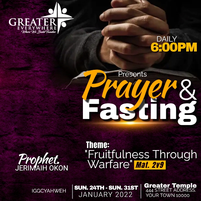 Prayer and fasting Template | PosterMyWall