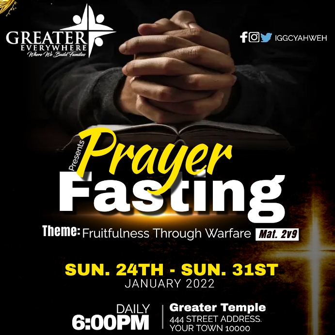 Prayer and fasting Template | PosterMyWall