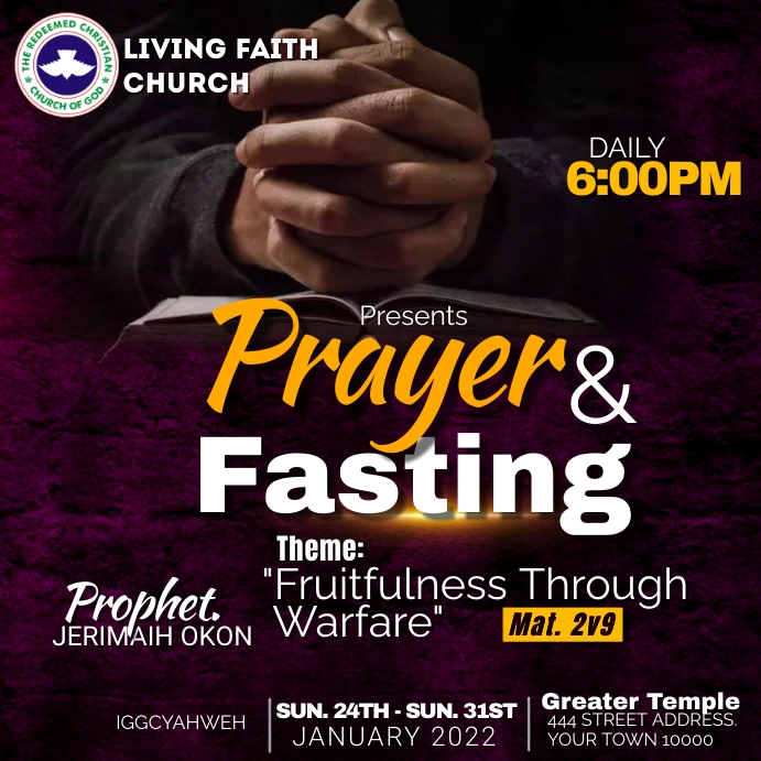 Prayer and fasting Template | PosterMyWall