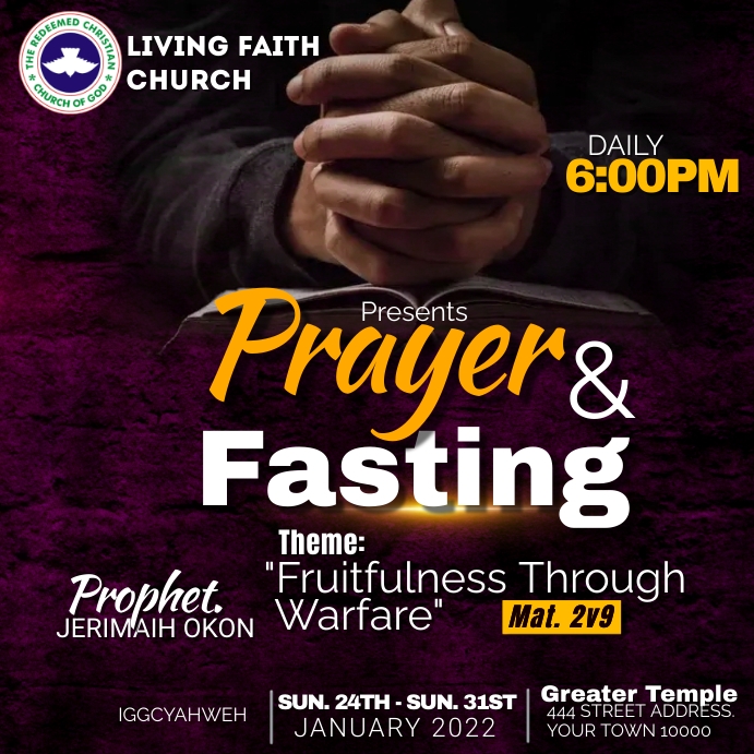 Prayer and fasting Template | PosterMyWall